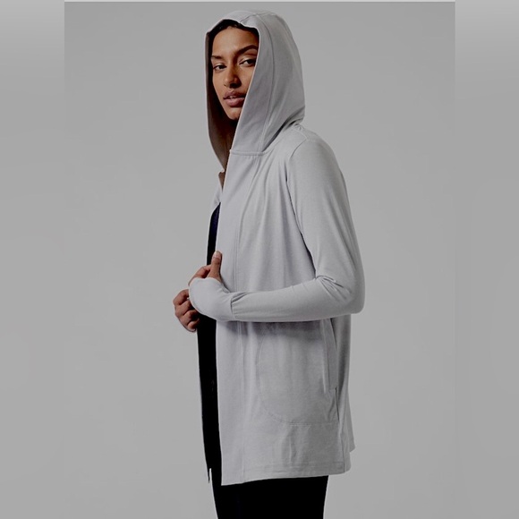 Athleta | Sweaters | Athleta Oversize Comfy Hooded Wrap Sweater Long ...